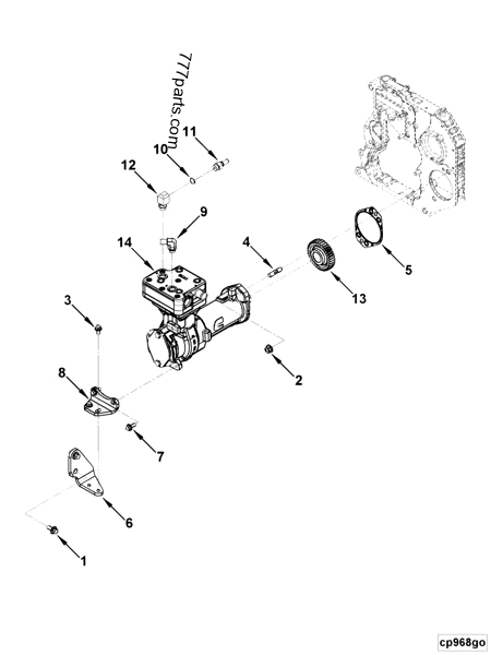5301080 1 cylinder air compressor - Cummins spare part | 777parts.com