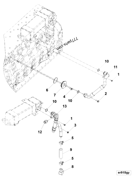 5320197 Exhaust cooler water inlet tube - Cummins spare part | 777parts.com