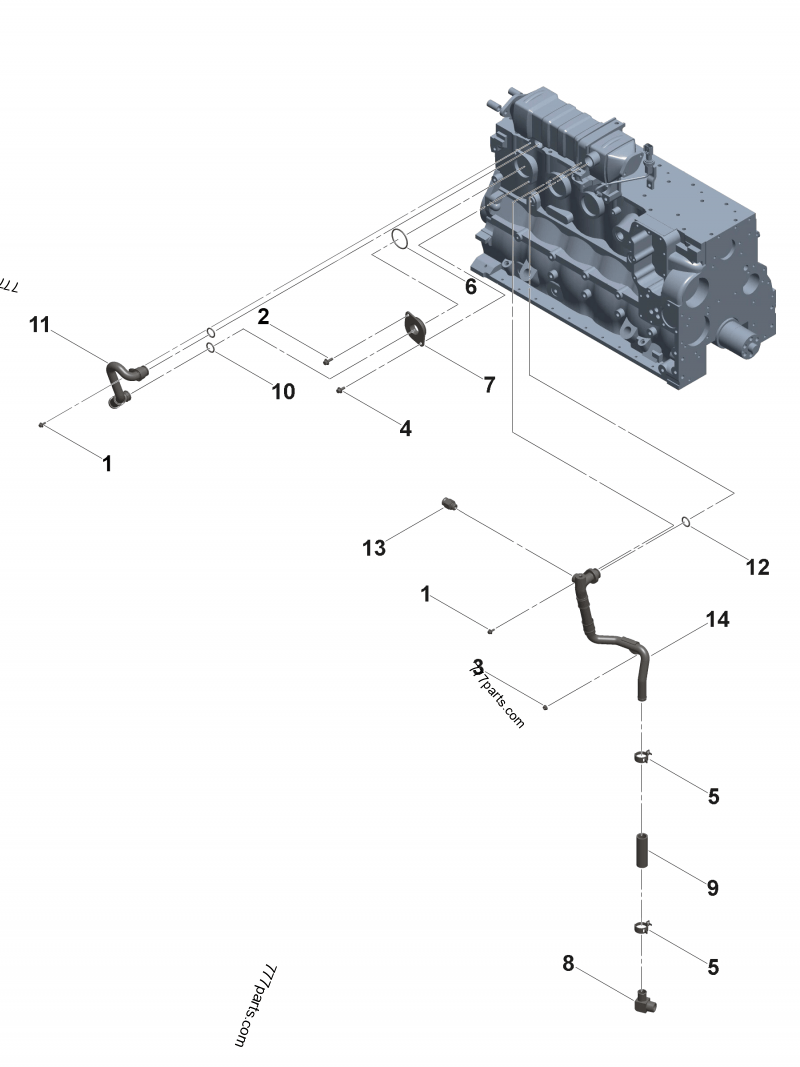 5340883 Water outlet connection - Cummins spare part | 777parts.com