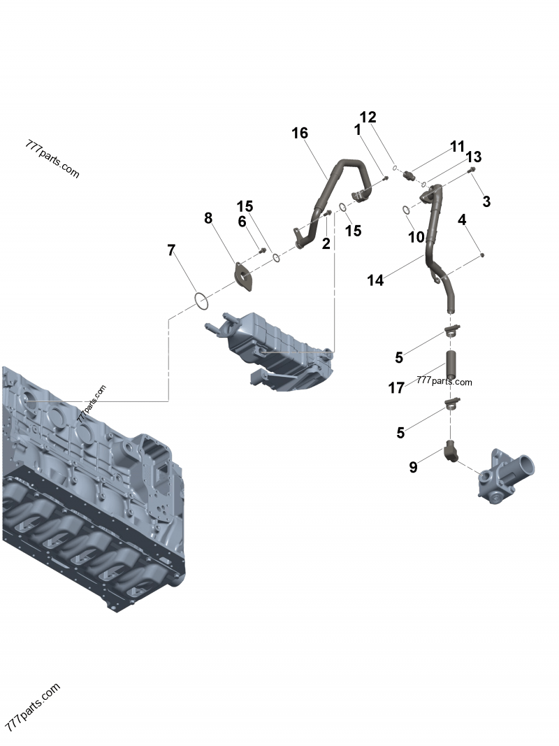 5340883 Water outlet connection - Cummins spare part | 777parts.com