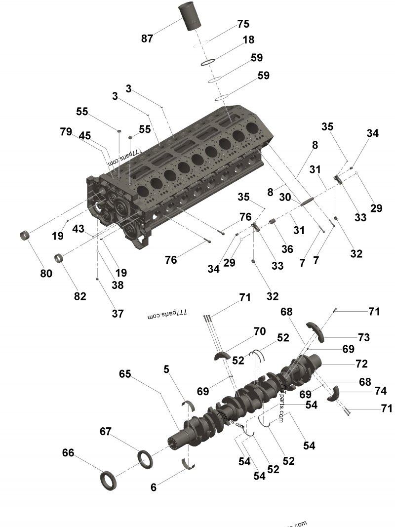 5374200 Engine crankshaft - Cummins spare part | 777parts.com