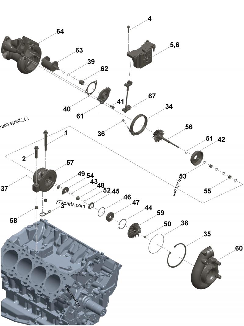 5405984 Turbocharger kit - Cummins spare part | 777parts.com