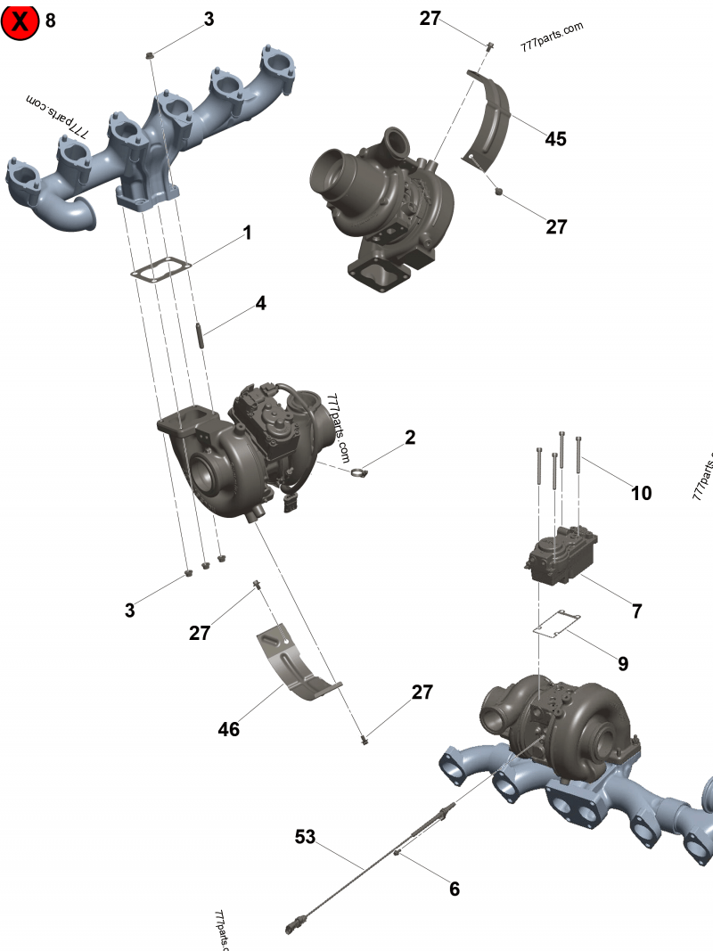 5451489 Turbocharger kit - Cummins spare part | 777parts.com