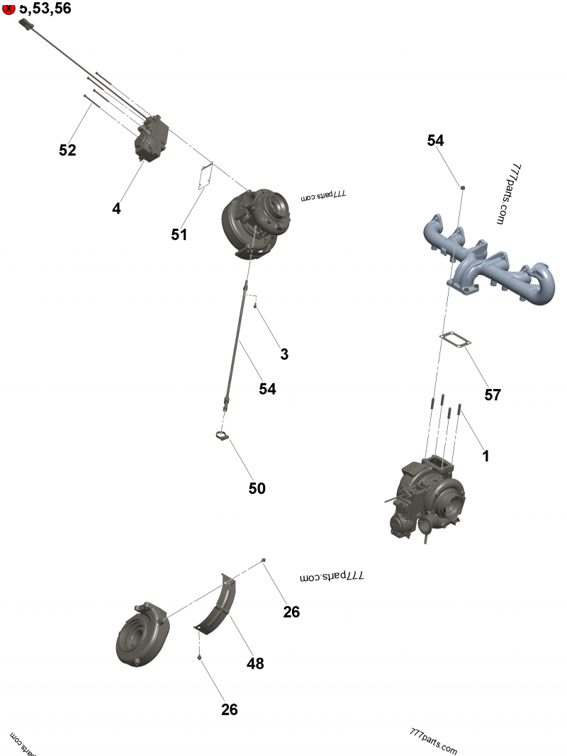 5452434 Turbocharger kit - Cummins spare part | 777parts.com