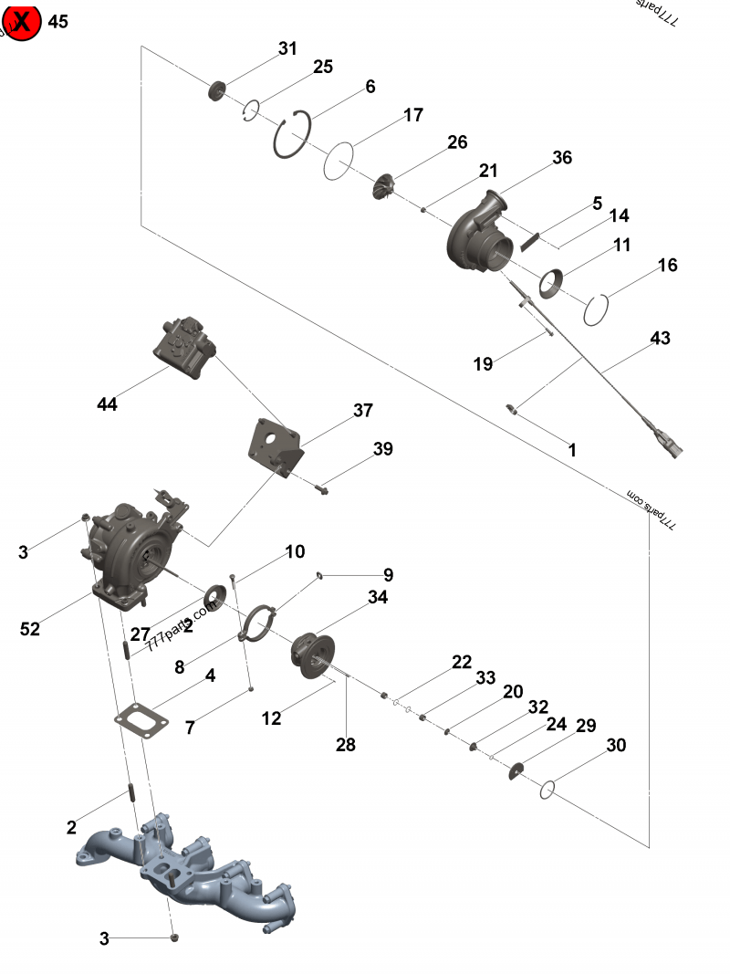 5454801 Turbocharger electric actuator - Cummins spare part | 777parts.com
