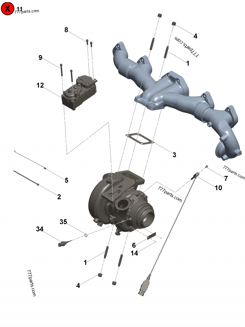 5460730 Turbocharger bearing housing - Cummins spare part | 777parts.com