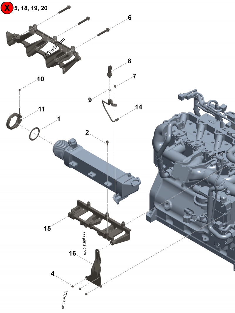 5480810 Exhaust gas recirculation valve - Cummins spare part | 777parts.com