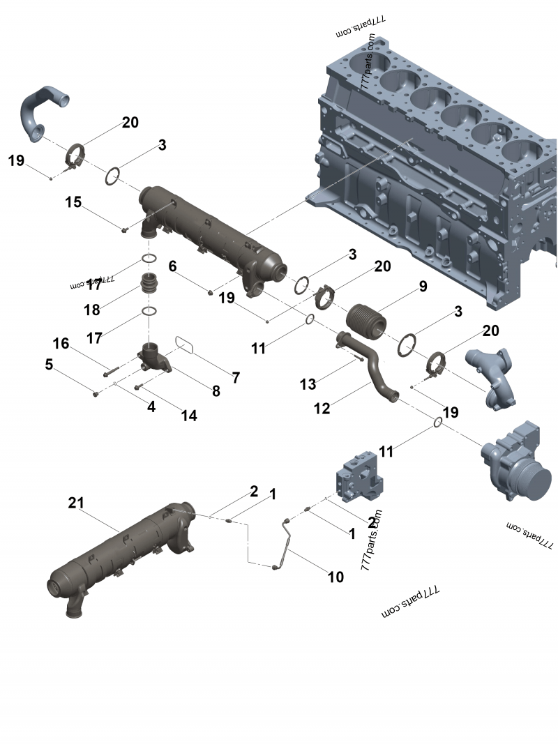 5486674 Exhaust gas recirculation cooler - Cummins spare part ...