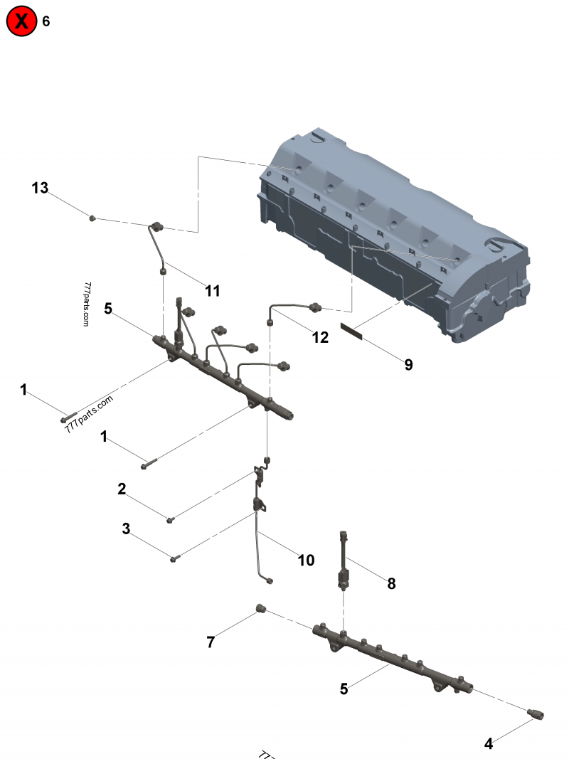5536515 Injector fuel supply tube - Cummins spare part | 777parts.com