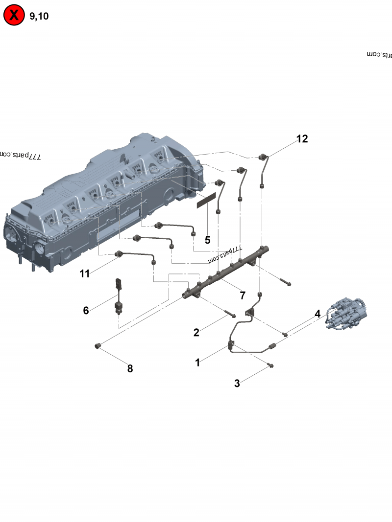 5536515 Injector fuel supply tube - Cummins spare part | 777parts.com