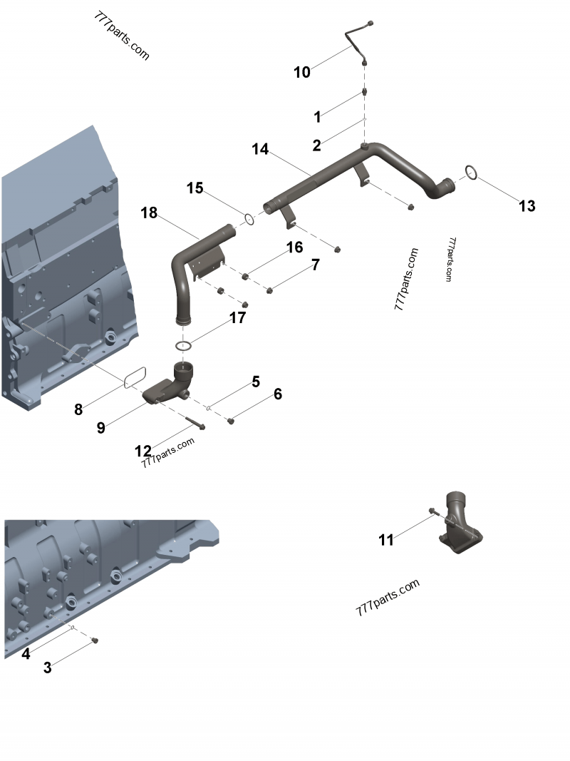 5575183 Water transfer tube - Cummins spare part | 777parts.com