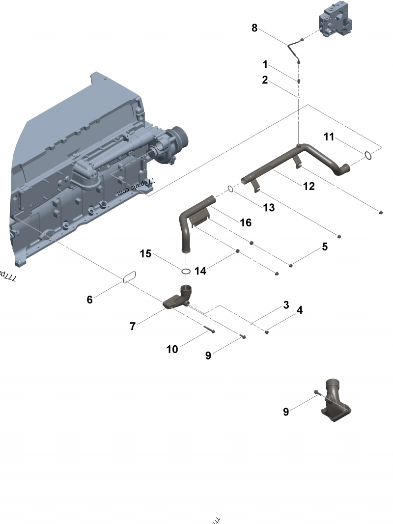 5575183 Water transfer tube - Cummins spare part | 777parts.com