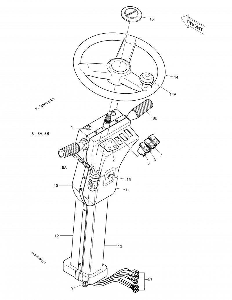 K1025474A SWITCH ASSY, COLUMN - Doosan spare part | 777parts.com