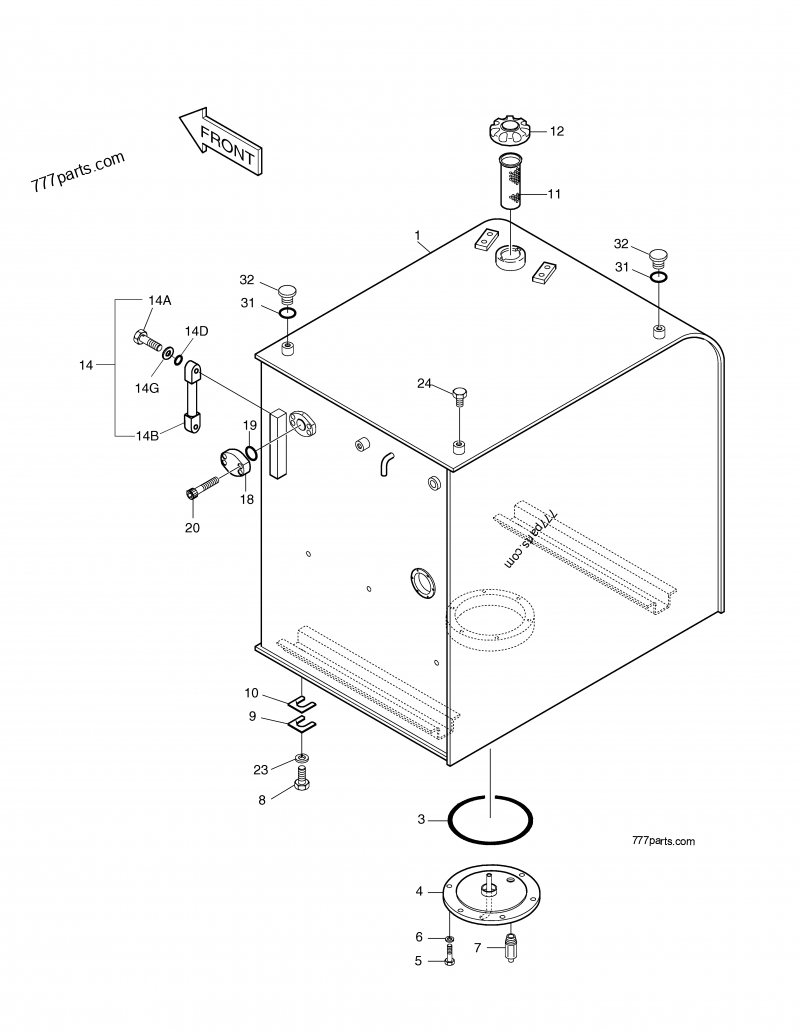 K1002251 ASSEMBLY, FUEL TANK - Doosan spare part | 777parts.com