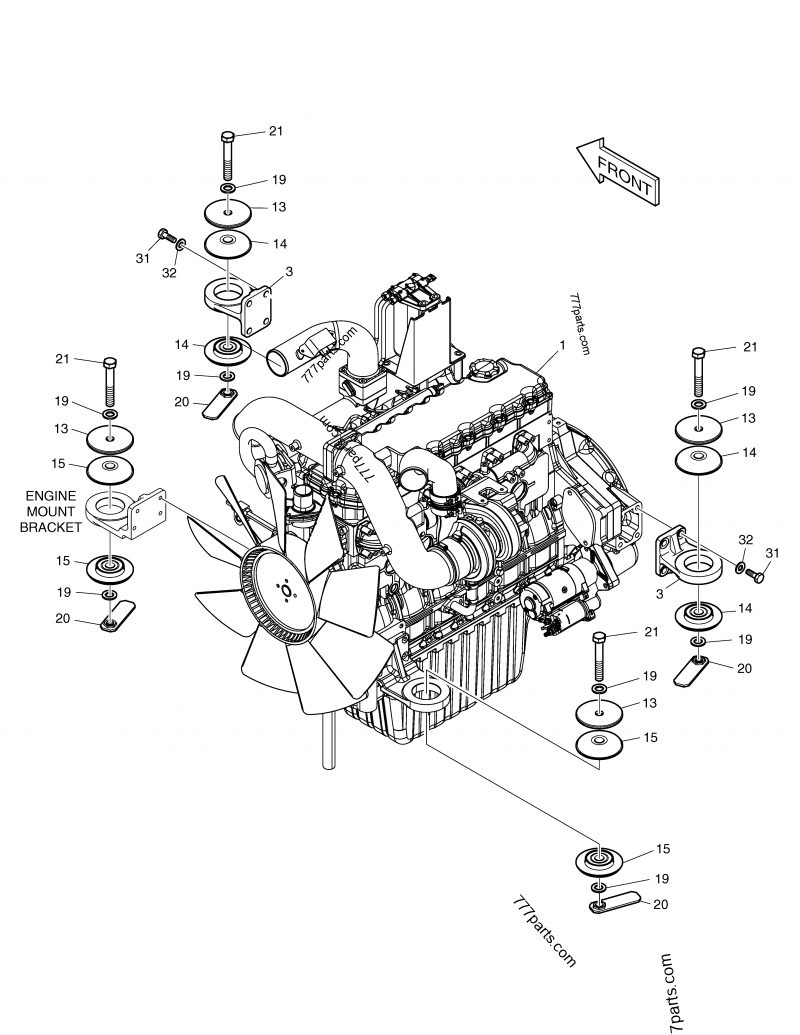 161-00548 RUBBER, ENGINE MOUNTING - 16100548 - Doosan spare part ...