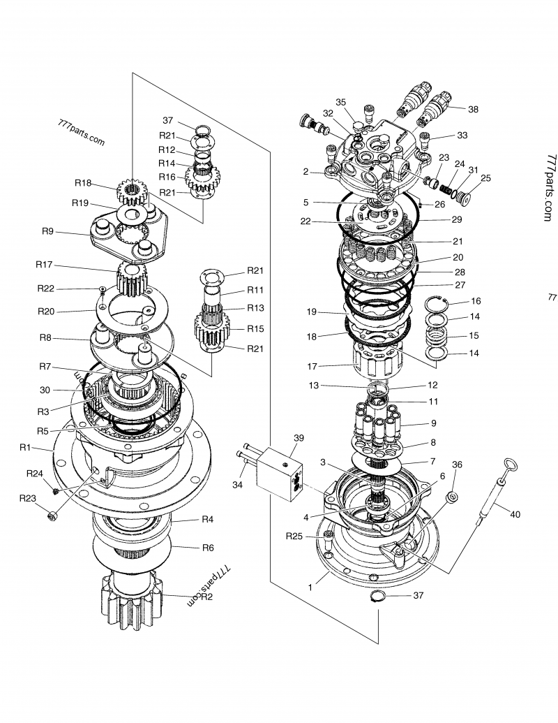 K1042873 MOTOR, SWING - Doosan spare part | 777parts.com