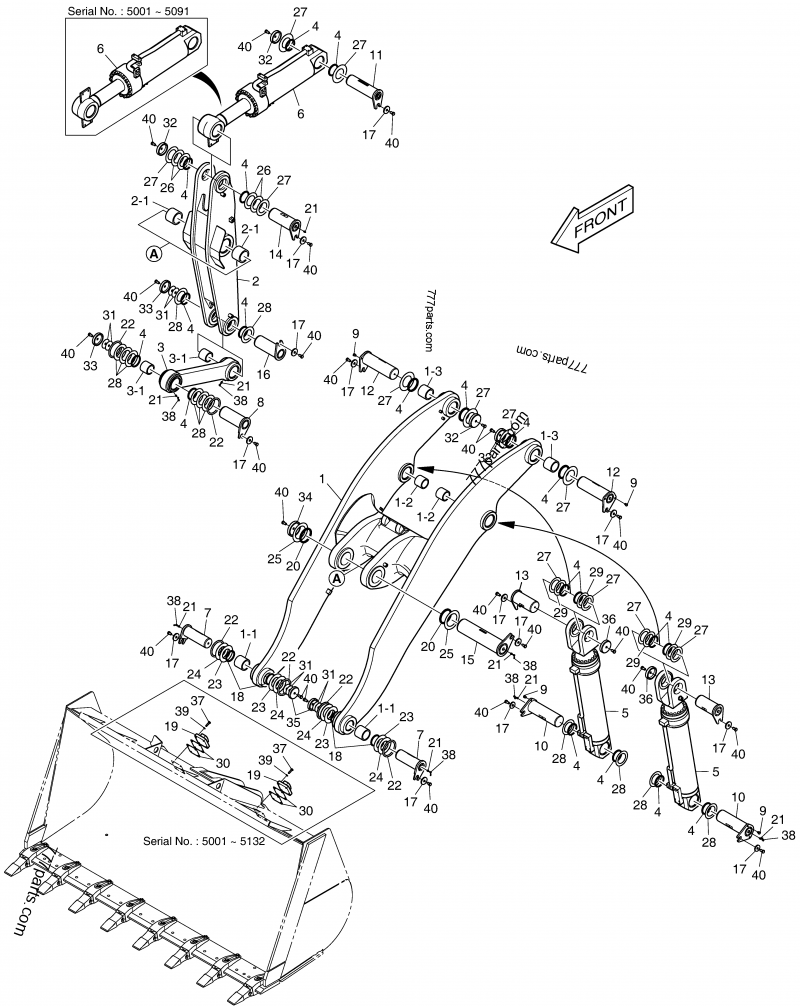 101101-00042 TILT LEVER ASSY - 10110100042 - Doosan spare part ...