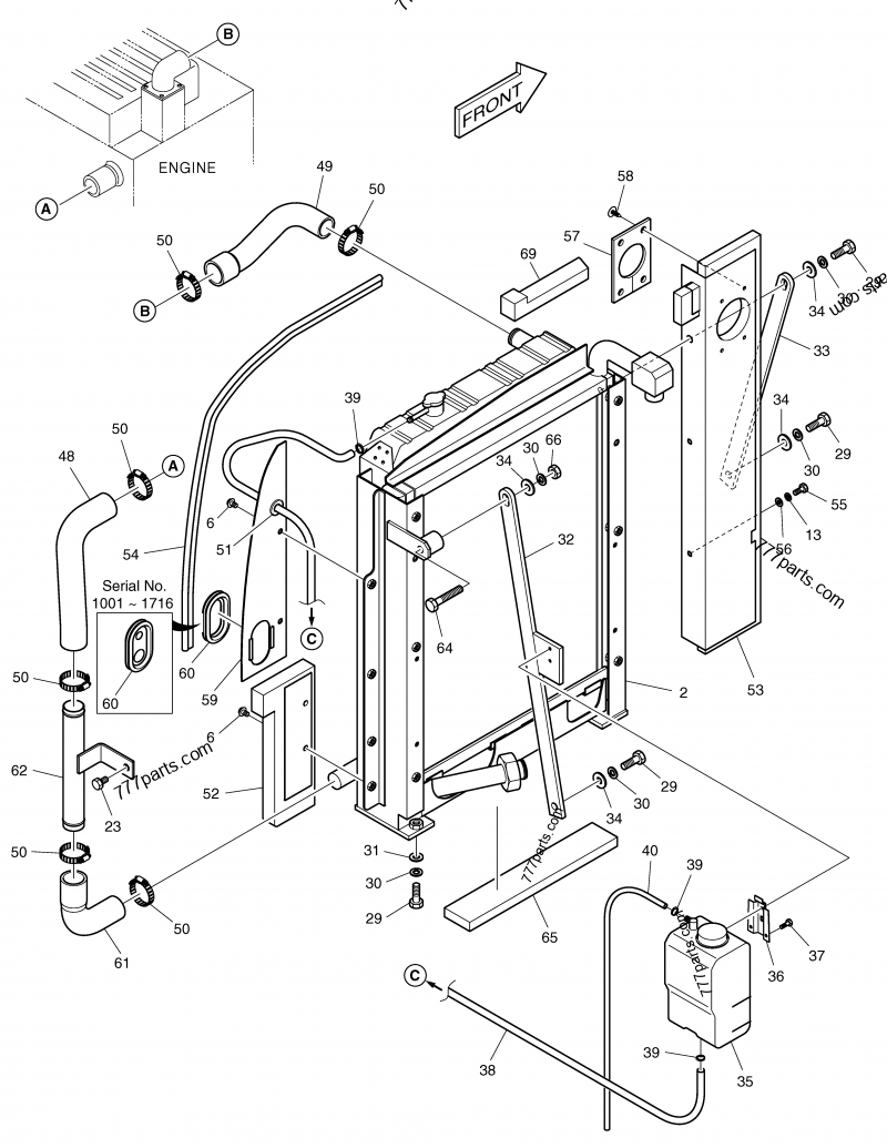 202-00101B RADIATOR - 20200101b - Doosan spare part | 777parts.com