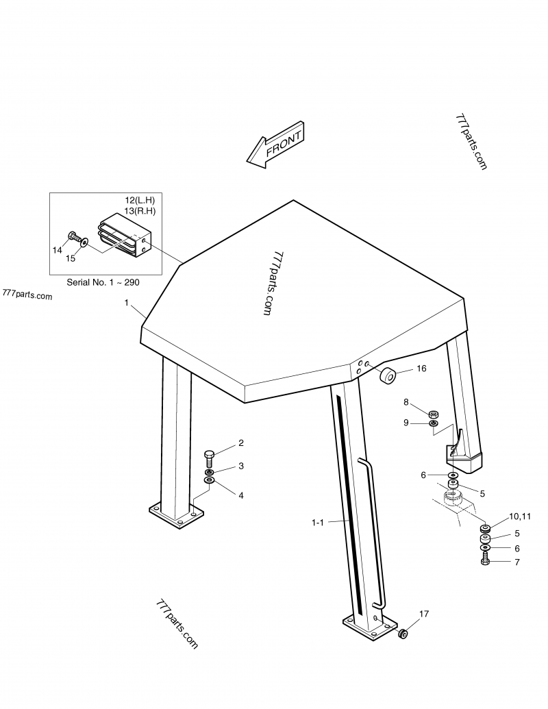 2120-2208D2 BOLT M16X2.0X50 - 21202208d2 - Doosan spare part | 777parts.com