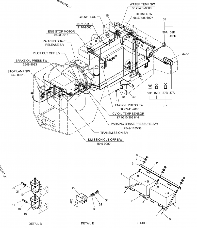 2547-6028 SENSOR, TEMPERATURE - 25476028 - Doosan spare part | 777parts.com