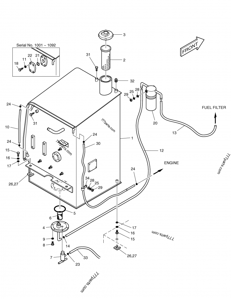 2471-9010A FILTER, FUEL - 24719010a - Doosan spare part | 777parts.com