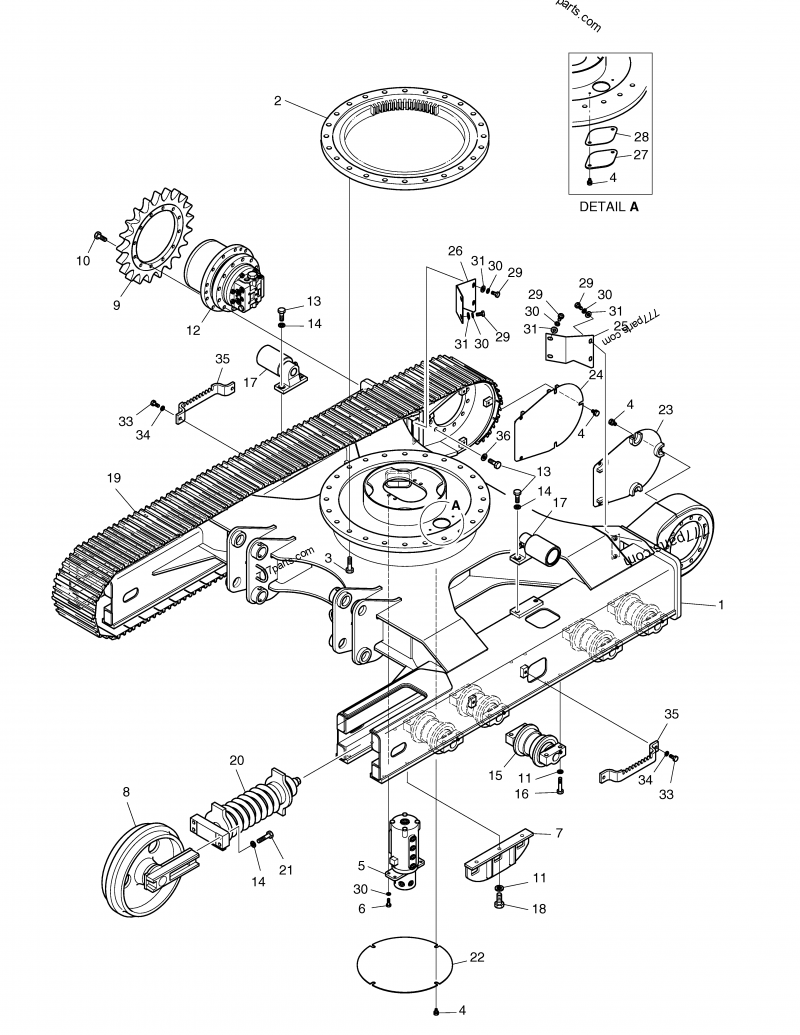 401-00335 MOTOR, TRAVEL - 40100335 - Doosan spare part | 777parts.com