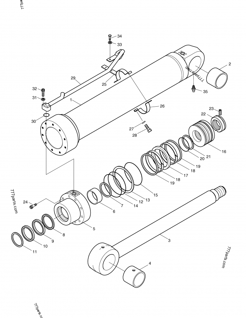 440-00299 CYLINDER, BOOM (4.6M LOCK - LH) - 44000299 - Doosan spare ...