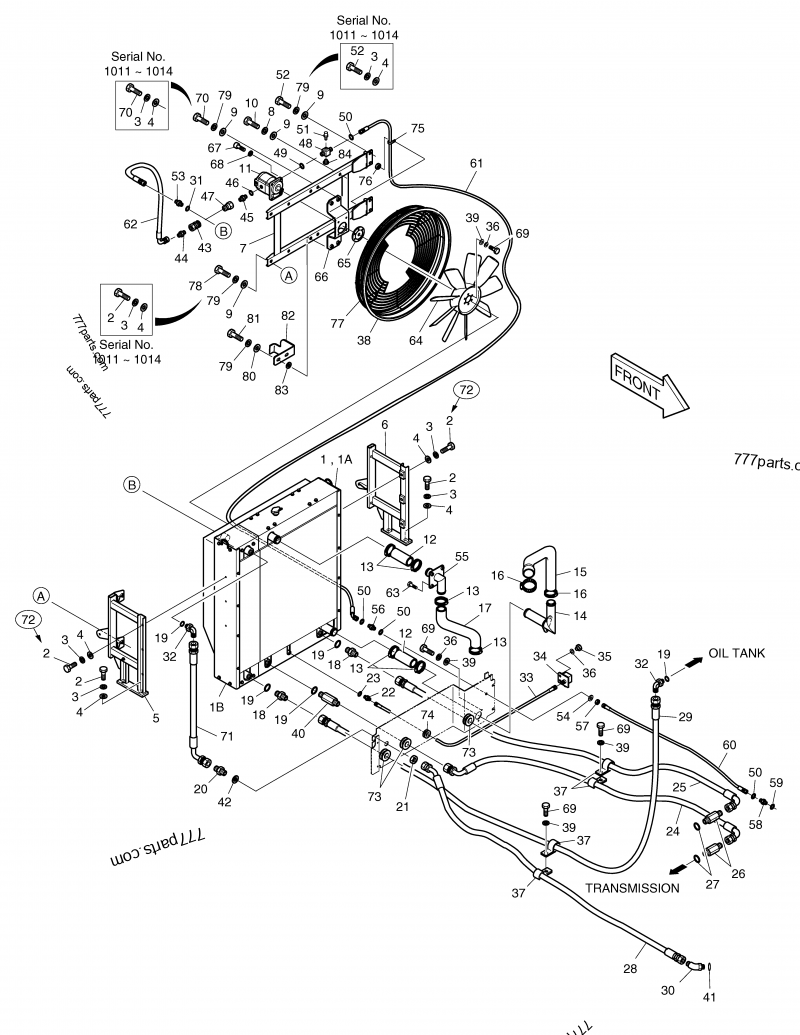 4185-4062 HOSE, WATER - 41854062 - Doosan spare part | 777parts.com