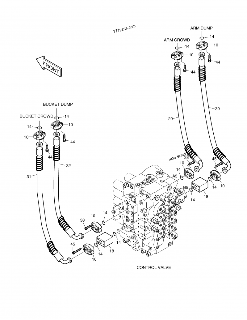 423-00007 BLOCK, FLANGE - 42300007 - Doosan spare part | 777parts.com