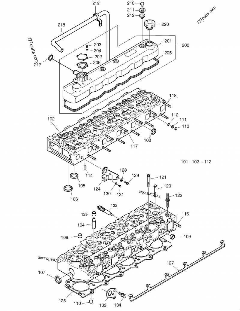 65.03101-6071A CYLINDER HEAD ASS'Y - 65031016071a - Doosan spare part ...
