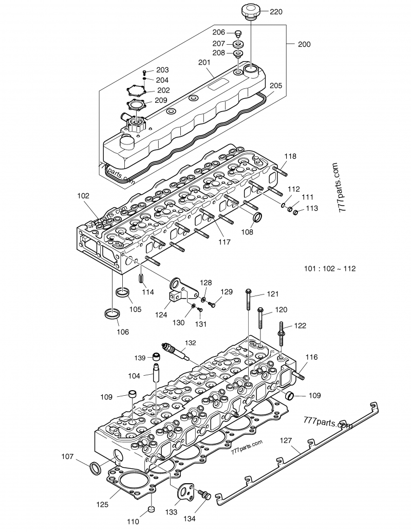 65.03101-6071A CYLINDER HEAD ASS'Y - 65031016071a - Doosan spare part ...