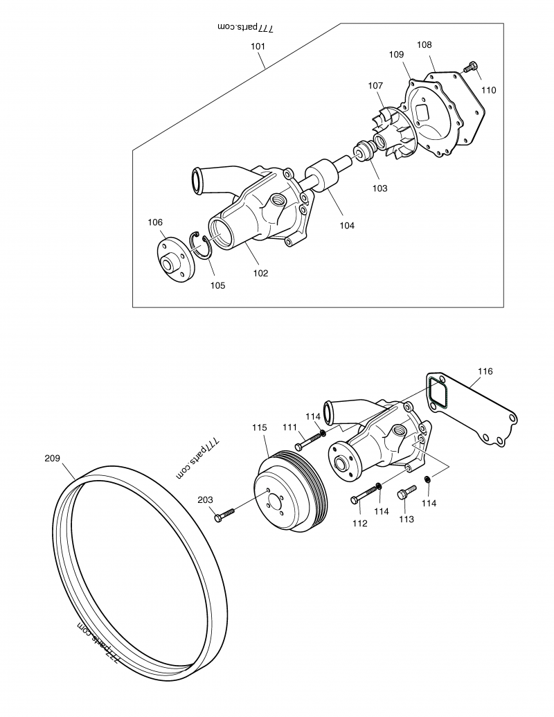 65.06500-6144A WATER PUMP ASS'Y - 65065006144a - Doosan spare part ...