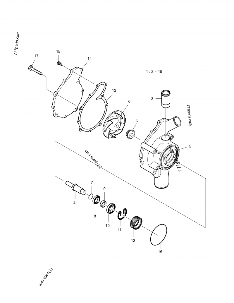 65.06500-6357 WATER PUMP ASS'Y - 65065006357 - Doosan spare part ...