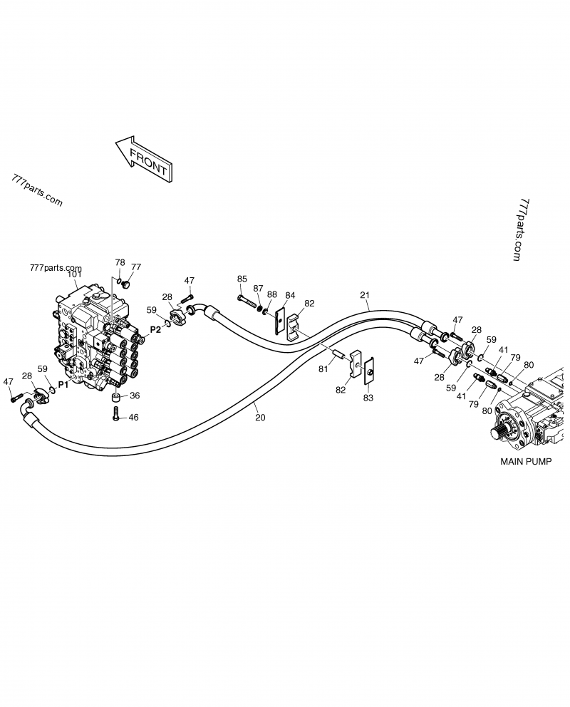K1048145 SENSOR, PRESSURE, 500bar - Doosan spare part | 777parts.com