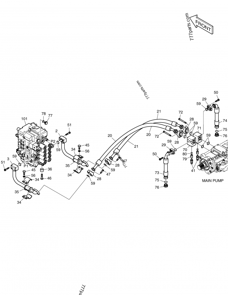 K1048145 SENSOR, PRESSURE, 500bar - Doosan spare part | 777parts.com