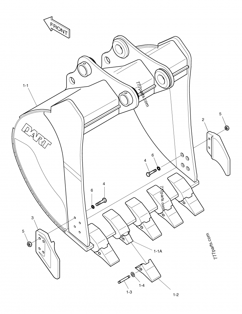 S4013133 NUT, (M20x2.5) - Doosan spare part | 777parts.com
