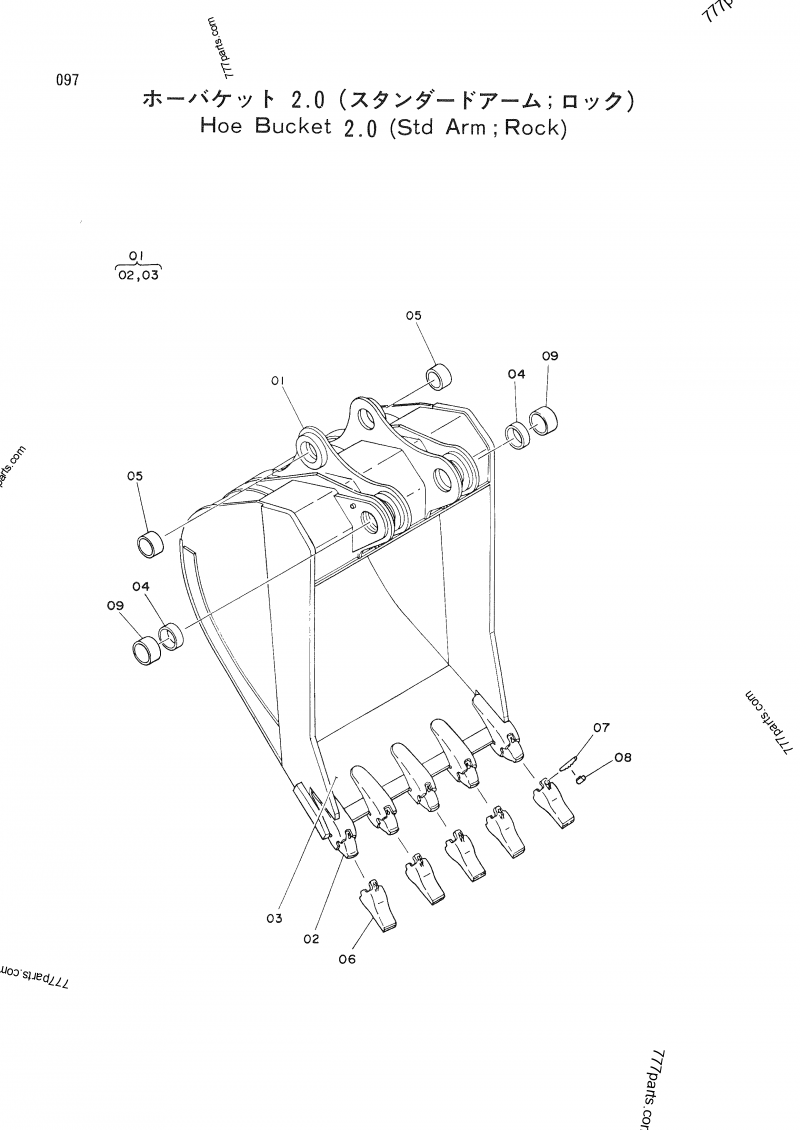 9045835 HOE BUCKET ASS'Y - Hitachi spare part | 777parts.com