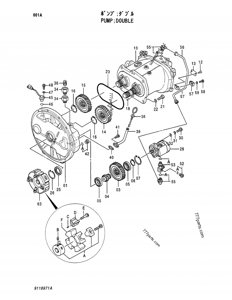 3063843 GEAR - Hitachi spare part | 777parts.com