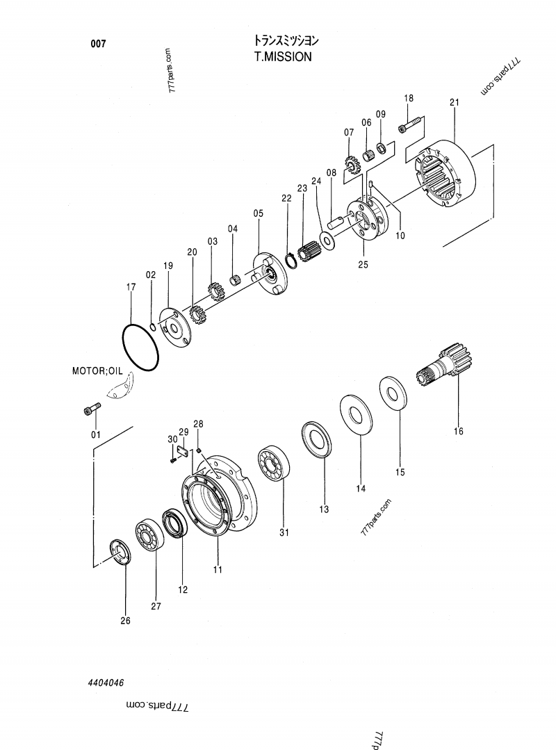 4404046 PLANETARY ASSEMBLY - Hitachi spare part | 777parts.com