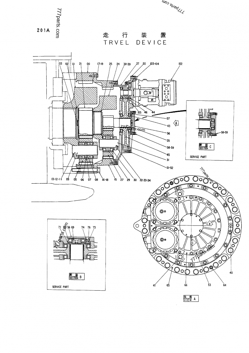 3034064 GEAR - Hitachi spare part | 777parts.com