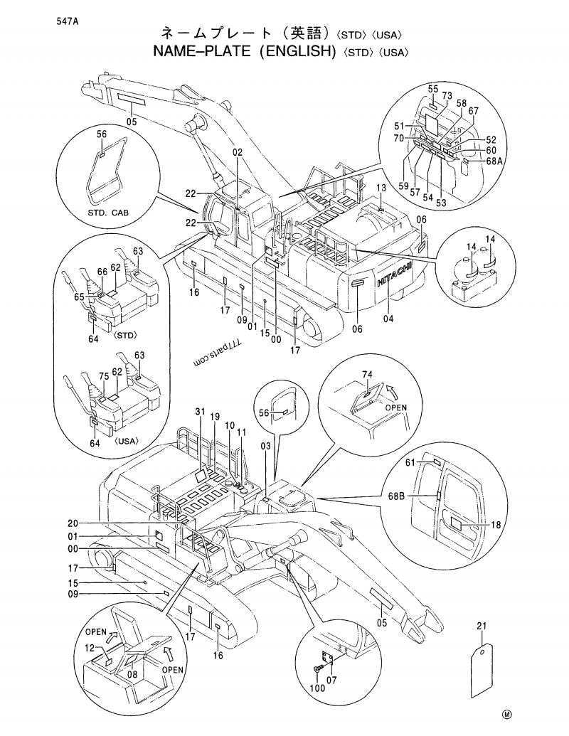 1024631 LABEL - Hitachi spare part | 777parts.com