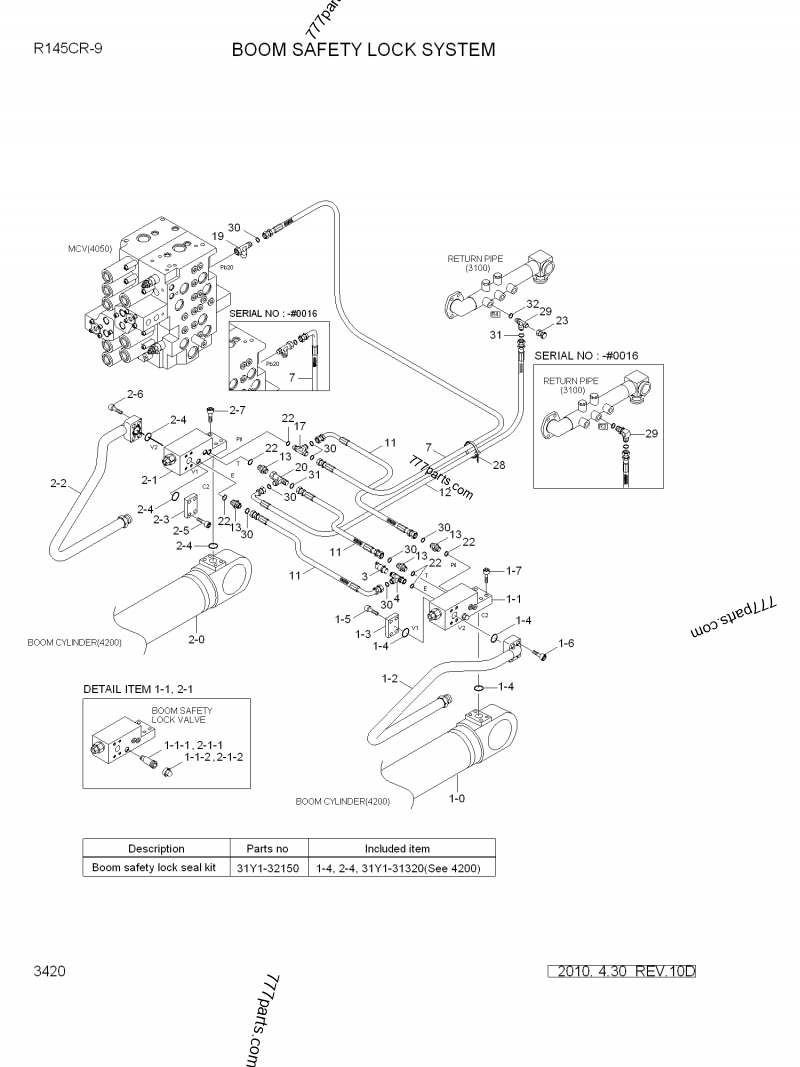 31Q4-55010 BOOM SAFETY LOCK VALVE - 31q455010 - Hyundai spare part ...