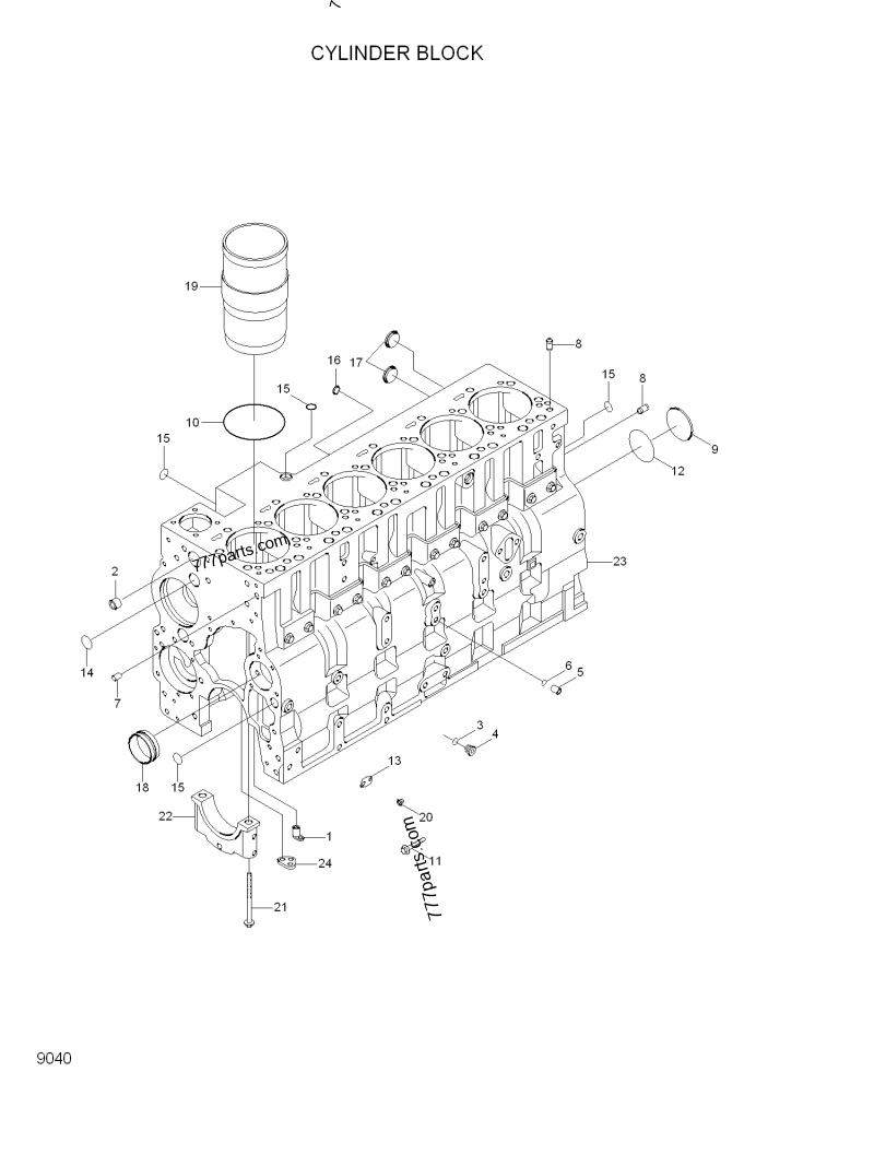 3909025 SCREW-HEX F/HEAD CAP - Hyundai spare part | 777parts.com