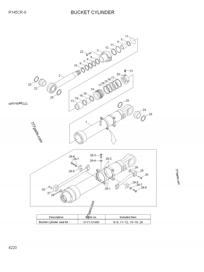 61Q6-05540 BUSHING-PIN - 61q605540 - Hyundai spare part | 777parts.com