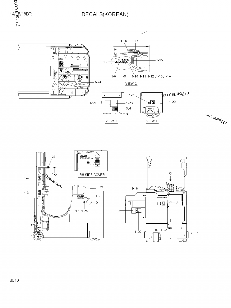 91FP-00701 DECAL-LOAD CHART - 91fp00701 - Hyundai spare part | 777parts.com