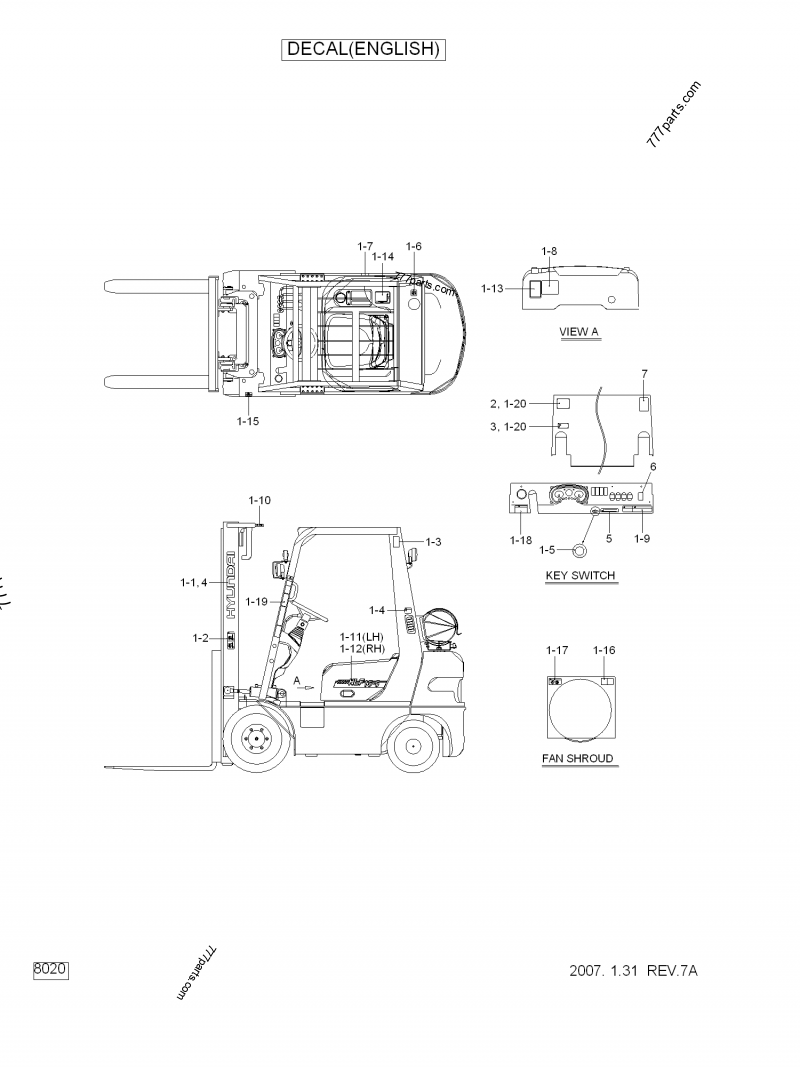 91FW-00160 DECAL-LOAD CHART - 91fw00160 - Hyundai spare part | 777parts.com