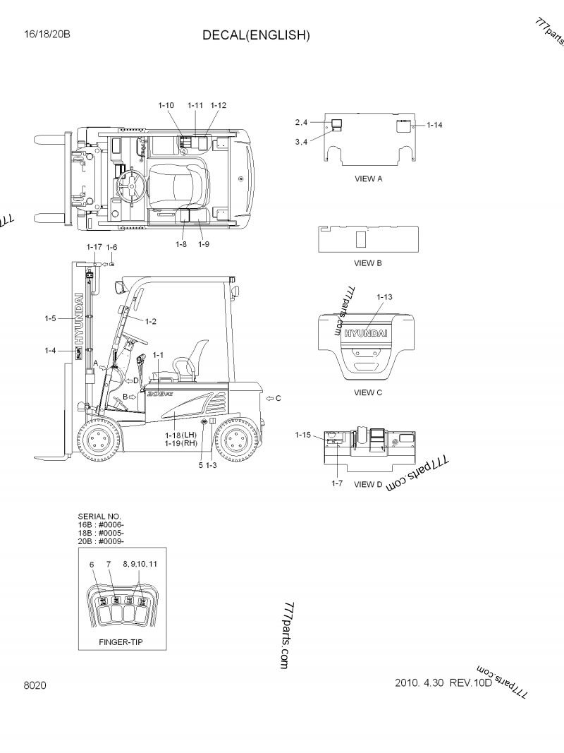 91HE-00221 DECAL-LOAD CHART - 91he00221 - Hyundai spare part | 777parts.com