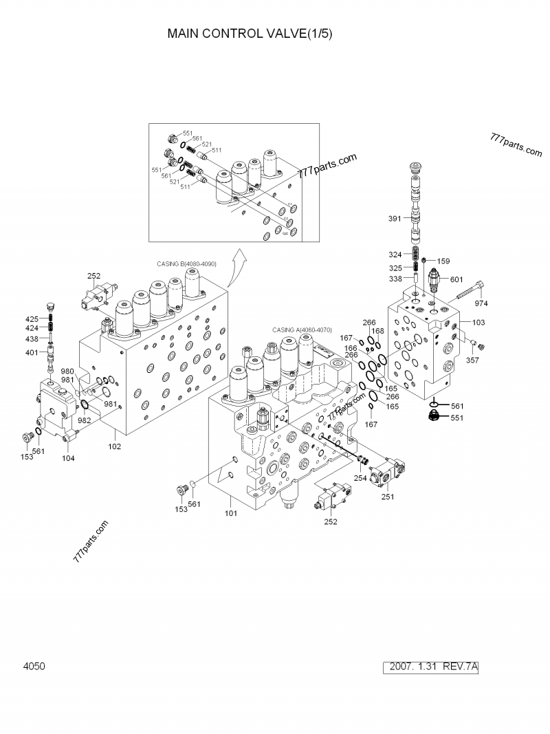 XJBN-00891 SPOOL-ARM 1 - xjbn00891 - Hyundai spare part | 777parts.com