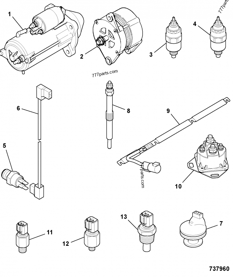 714/40232 Motor, starter - 24volt - 71440232 - JCB spare part ...