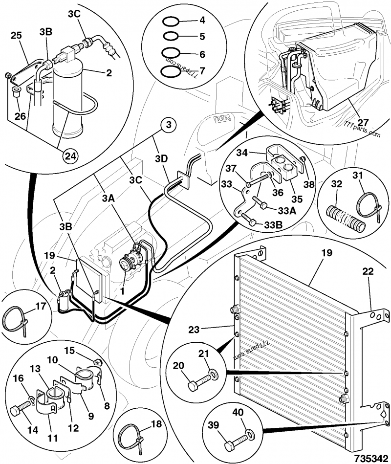 30/925766 Condenser - 30925766 - JCB spare part | 777parts.com